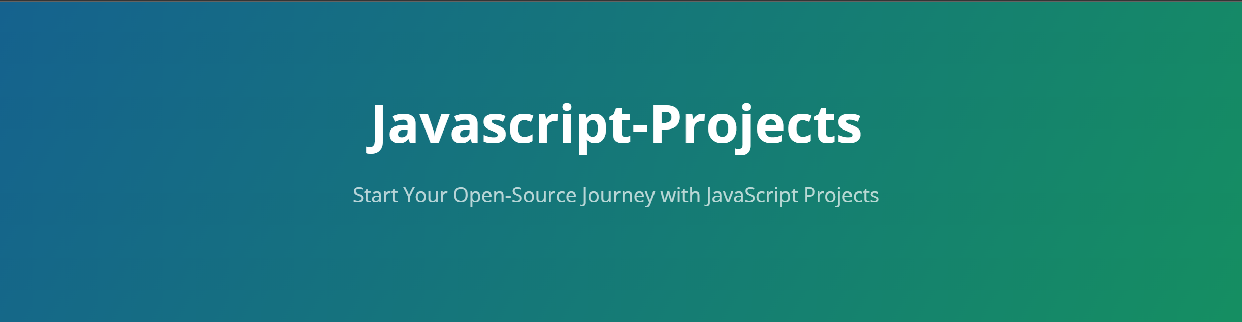 Welcome To Javascript Projects Javascript Projects